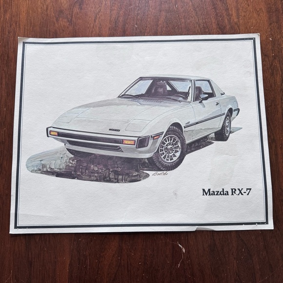 Wall Decor | 1979 Mazda Rx7 George Bertels Fine Art Car Print | Poshmark